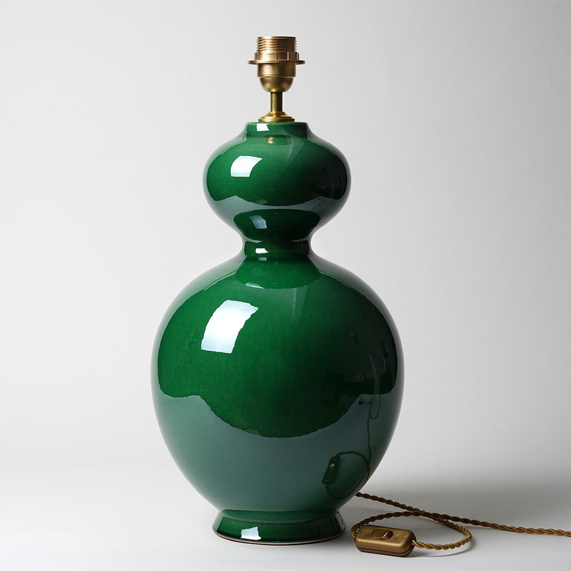 Ceramic Large Rounded Gourd Lamp - Green – Montes & Clark